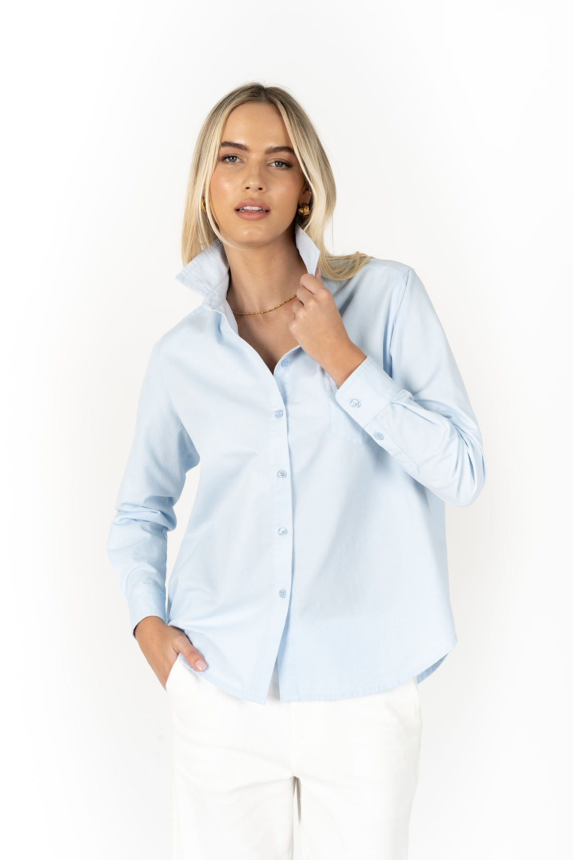 Humidity Boyfriend Shirt - Ice Blue | Roux